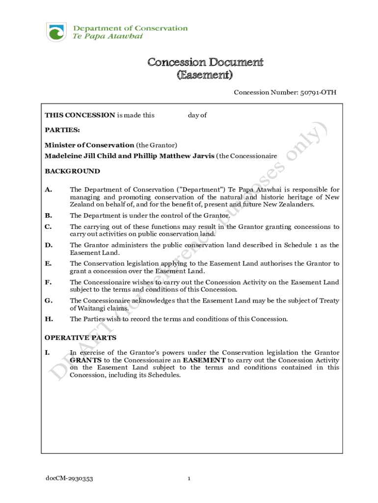 Fillable Online Concession Document (Easement) Fax Email Print - pdfFiller