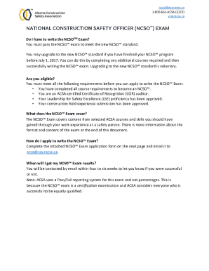 Fillable Online Your ACSA's introduction to the NCSO designation ...