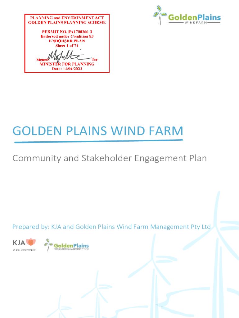 Fillable Online golden plains wind farm environment effects statement ...