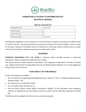 Fillable Online PROMOTION OF ACCESS TO INFORMATION ACT SECTION ... Fax ...