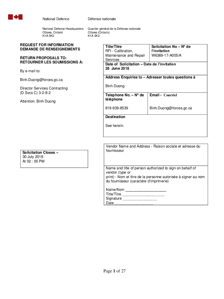 Fillable Online National Defence Headquarters Ottawa, Ontario K1A OK2 Fax Email Print - pdfFiller