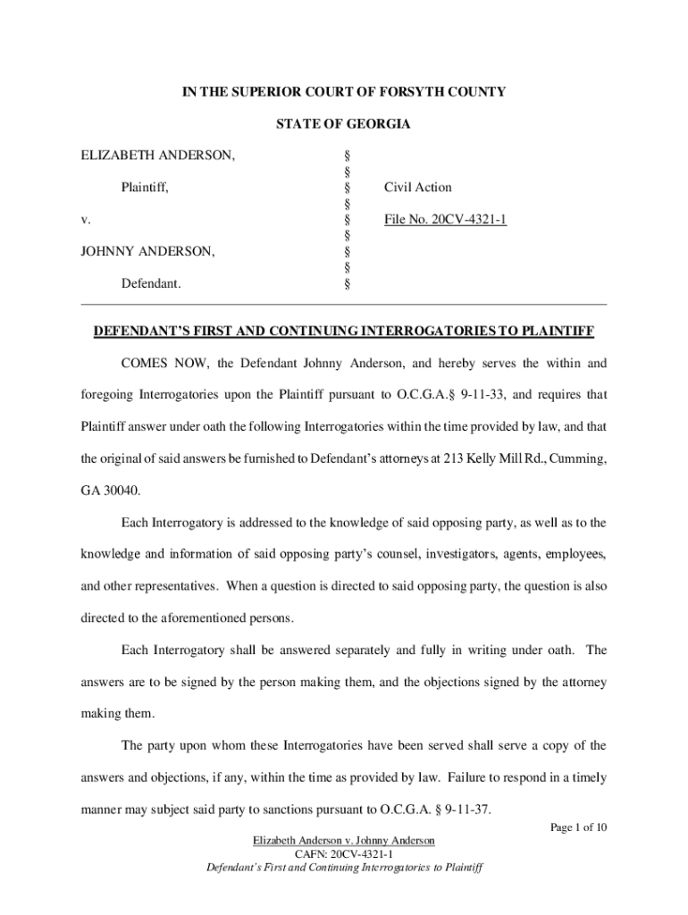 Fillable Online in the state court of fulton county - Tobin Injury Law Fax Email Print - pdfFiller