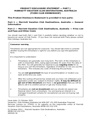 Fillable Online FINALProduct Disclosure Statement Part 1 - Fixed Club ...