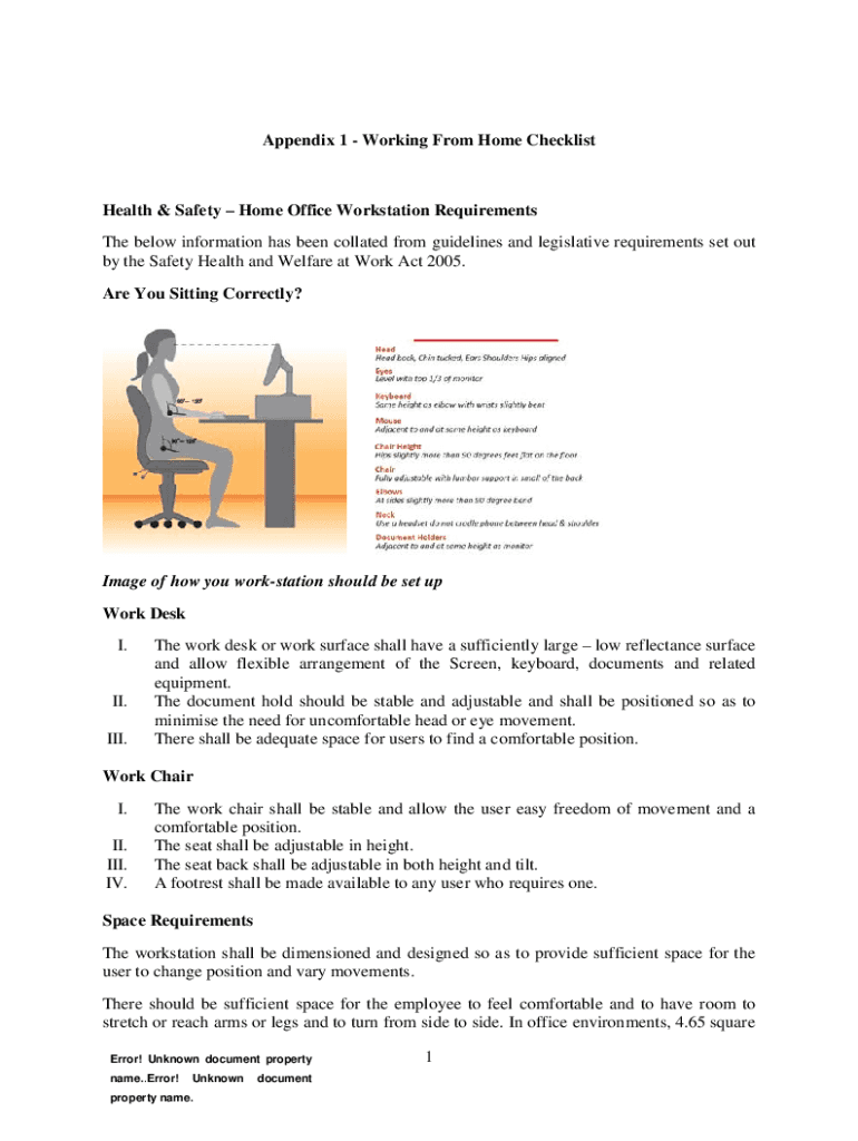 Fillable Online Working from Home Checklist: Free Templates ...