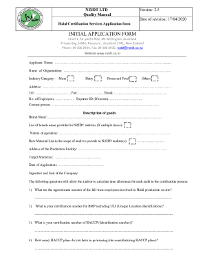 Fillable Online Halal Certification Services Application form ...