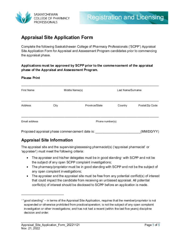 Fillable Online Appraisal Site Application Form Fax Email Print - pdfFiller