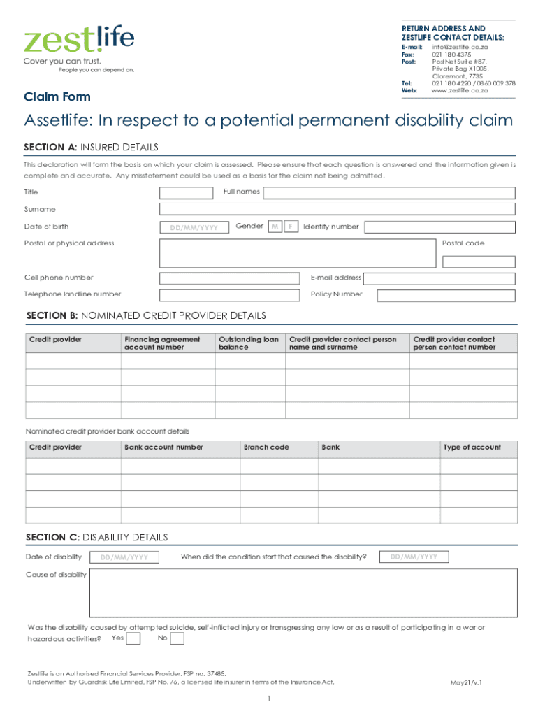 Fillable Online Zestlife Gap Cover - Fill Online, Printable, Fillable ...