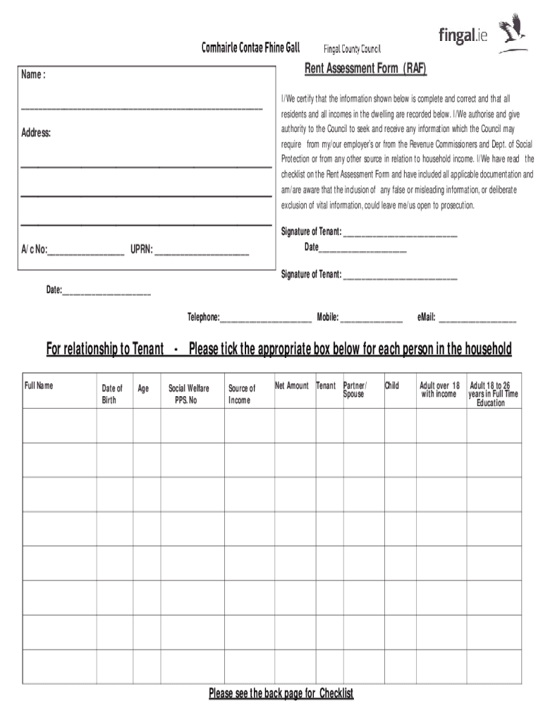 Fillable Online APPLICATION FORM FOR A RENT REFUND Fax Email Print ...