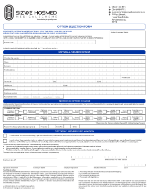Fillable Online OPTION SELECTION FORM Fax Email Print - pdfFiller