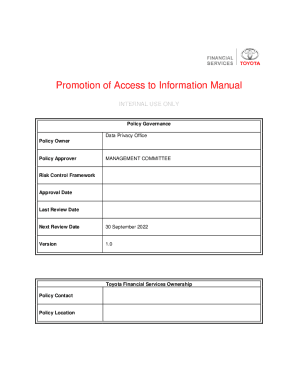 Fillable Online Promotion of Access to Information Act (PAIA) Manual ...