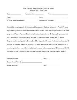 Fillable Online International Baccalaureate / Application Procedures Fax Email Print - pdfFiller