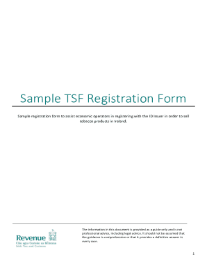 Fillable Online Sample TSF Registration form. Sample registration form ...