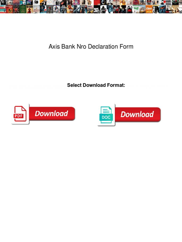 Download The Axis Bank Nro Declaration Form From That Will Be Credited ...