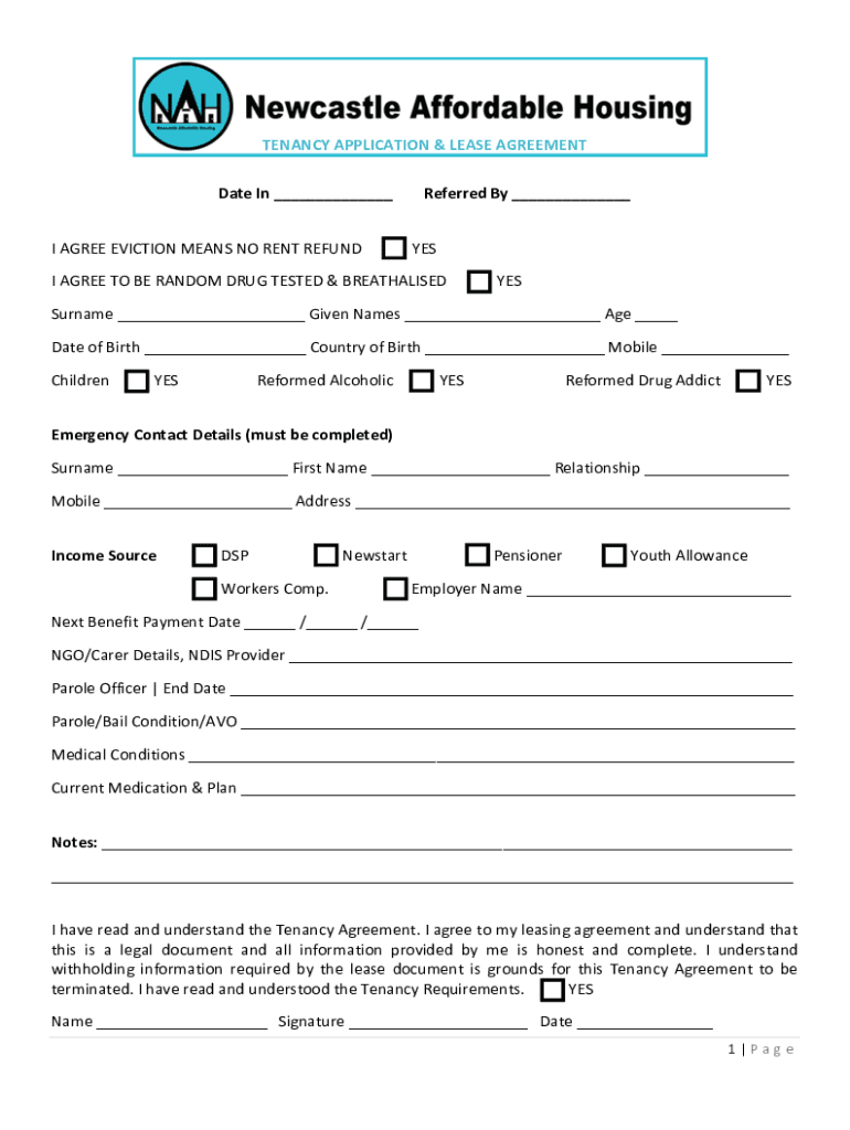 Fillable Online TENANT APPLICATION Form Template - Jotform Fax Email Print - pdfFiller