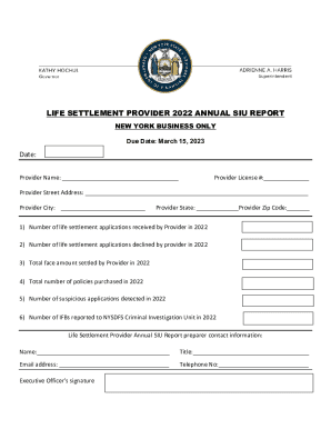 Fillable Online SIU Annual Report - California Department of Insurance ...