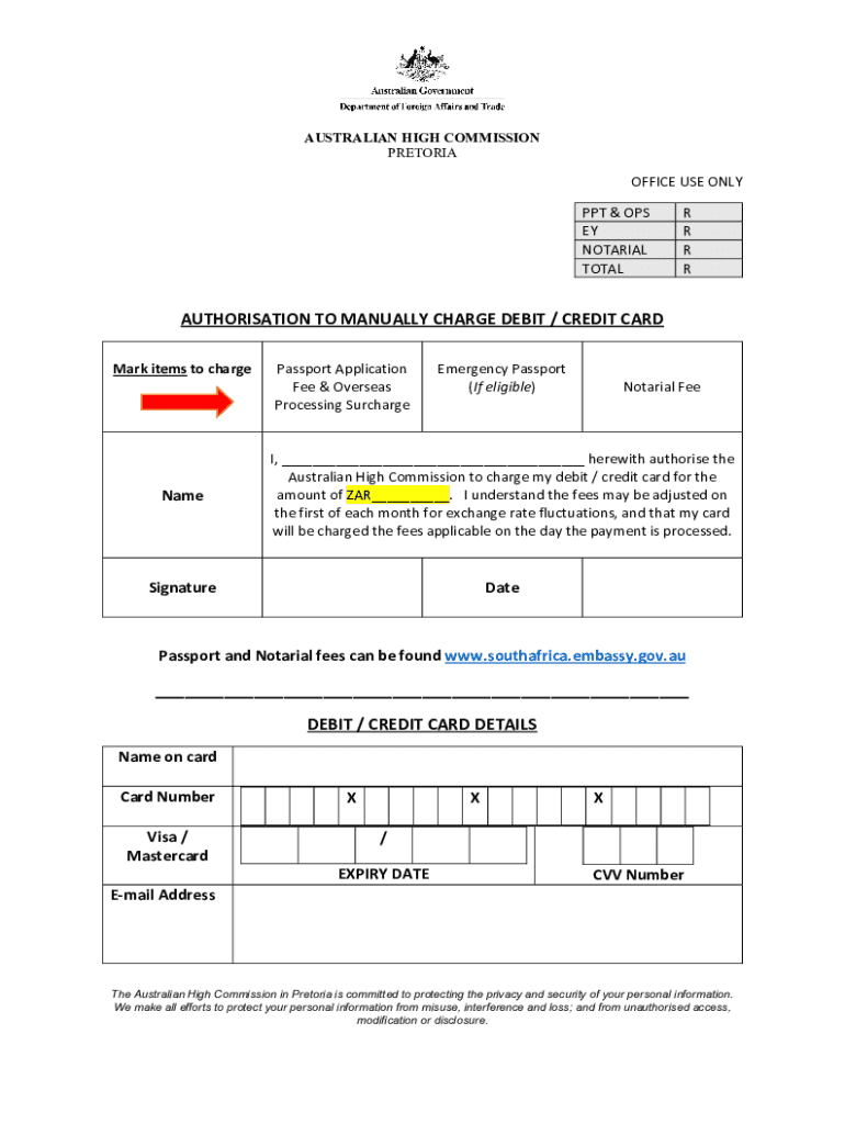 Fillable Online CC Authorisation form.docx Fax Email Print - pdfFiller