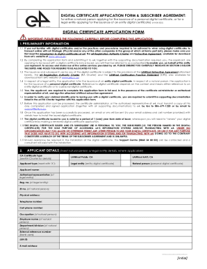 Fillable Online APPLICATION FORM FOR DIGITAL CERTIFICATE Fax Email ...