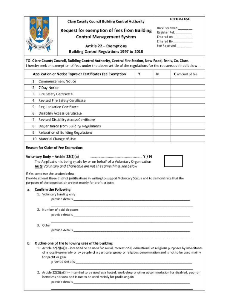 Fillable Online Fire Certificate - gov.ie Fax Email Print - pdfFiller