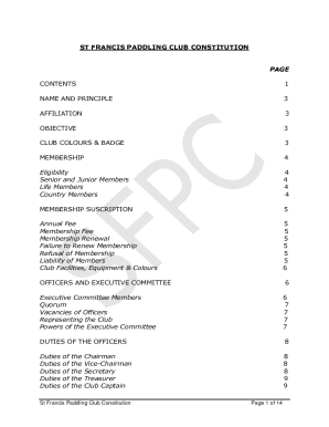 Fillable Online CLUB CONSTITUTION (SAMPLE) Fax Email Print - pdfFiller