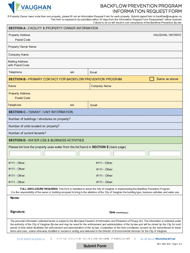 Fillable Online I Need a Backflow Preventer InspectionNashville.gov Fax ...