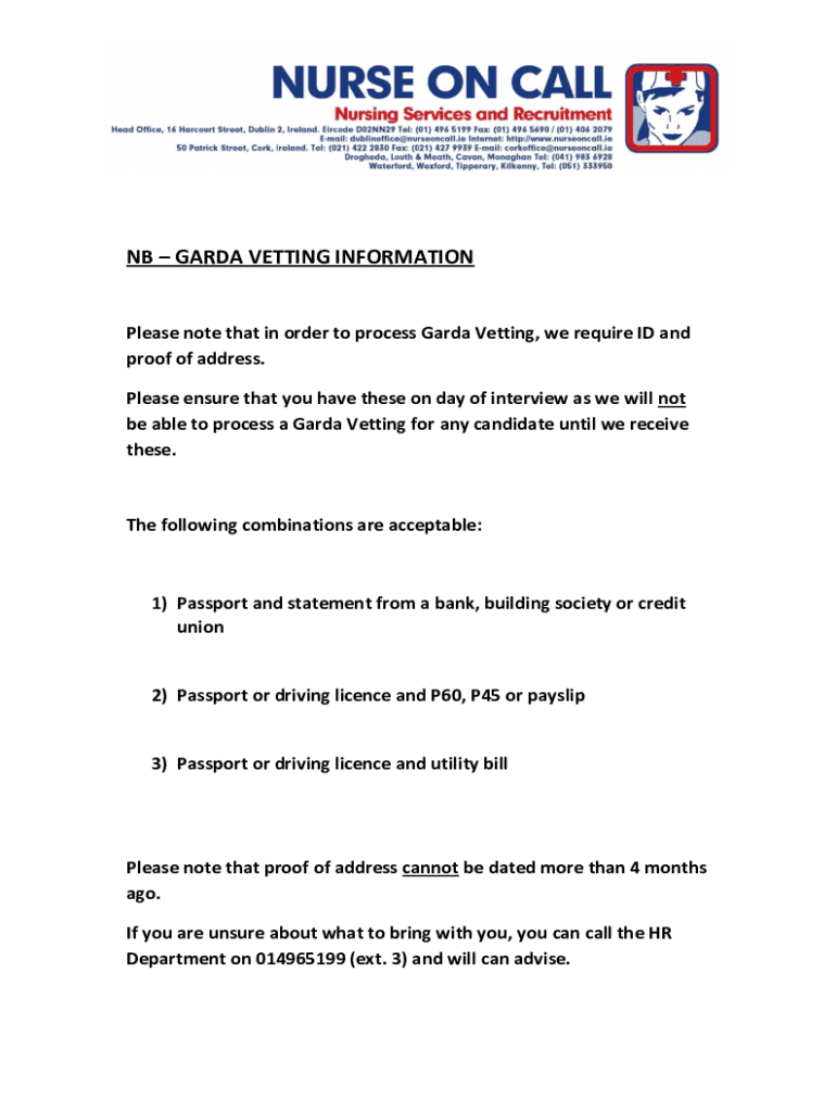 Fillable Online How to complete Garda Vetting Inviter Form NVB1 ...