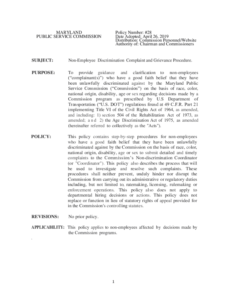 Fillable Online Public Service Commission - Maryland State Archives Fax ...