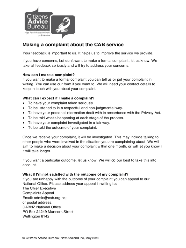 Fillable Online Making a complaint about a taxi servicenidirect Fax ...