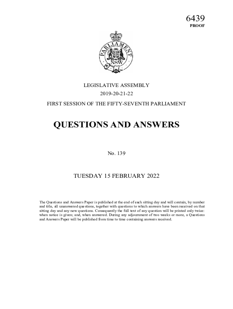 Fillable Online Parliament questions and answers -Ministry of Home ...