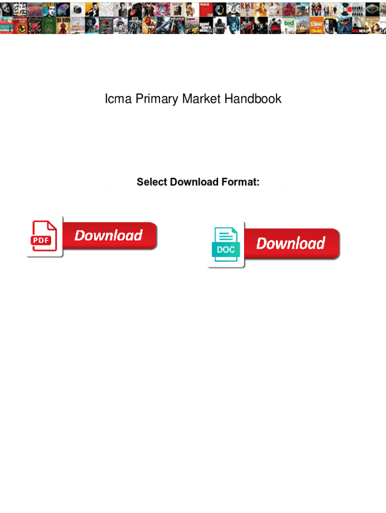 Fillable Online Icma Primary Market Handbook. Icma Primary Market ...