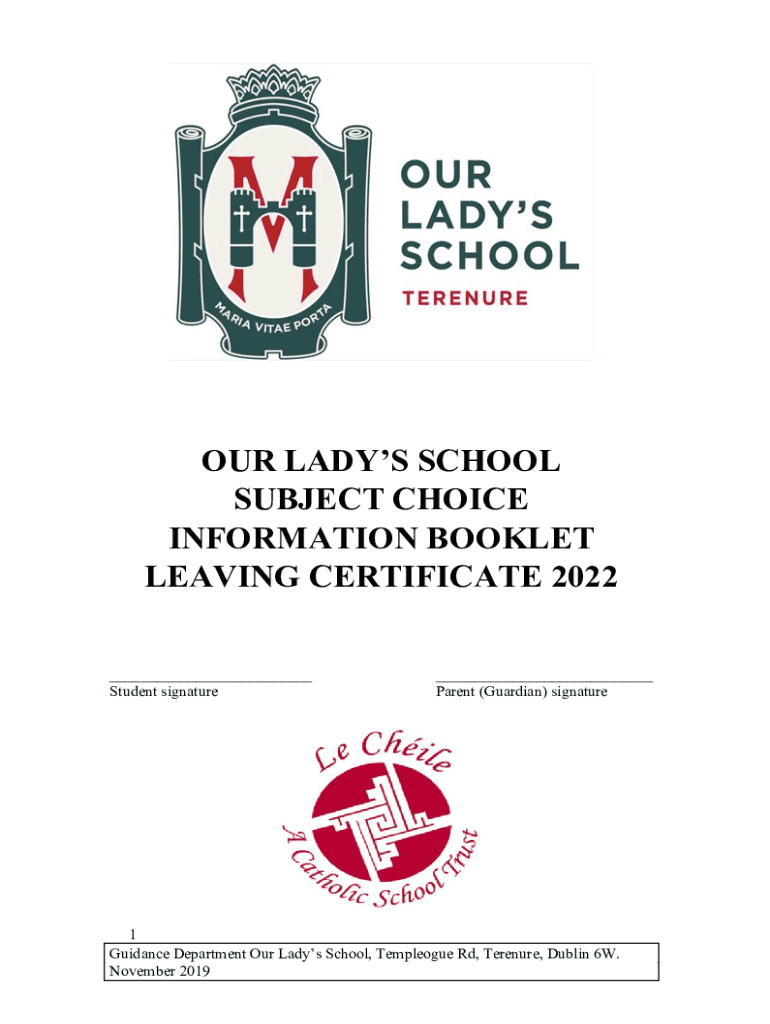 Fillable Online Leaving Certificate - Our Lady's Secondary School ...