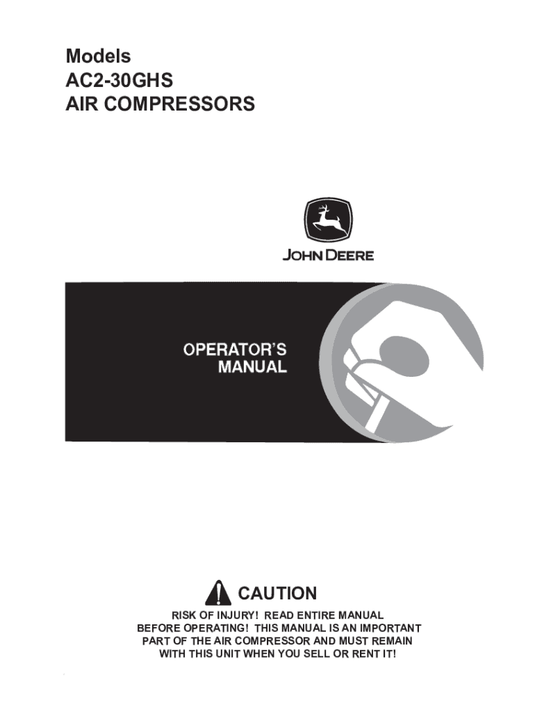 Fillable Online Operator's Manual AIR COMPRESSOR 3-gallon 1 HP ...