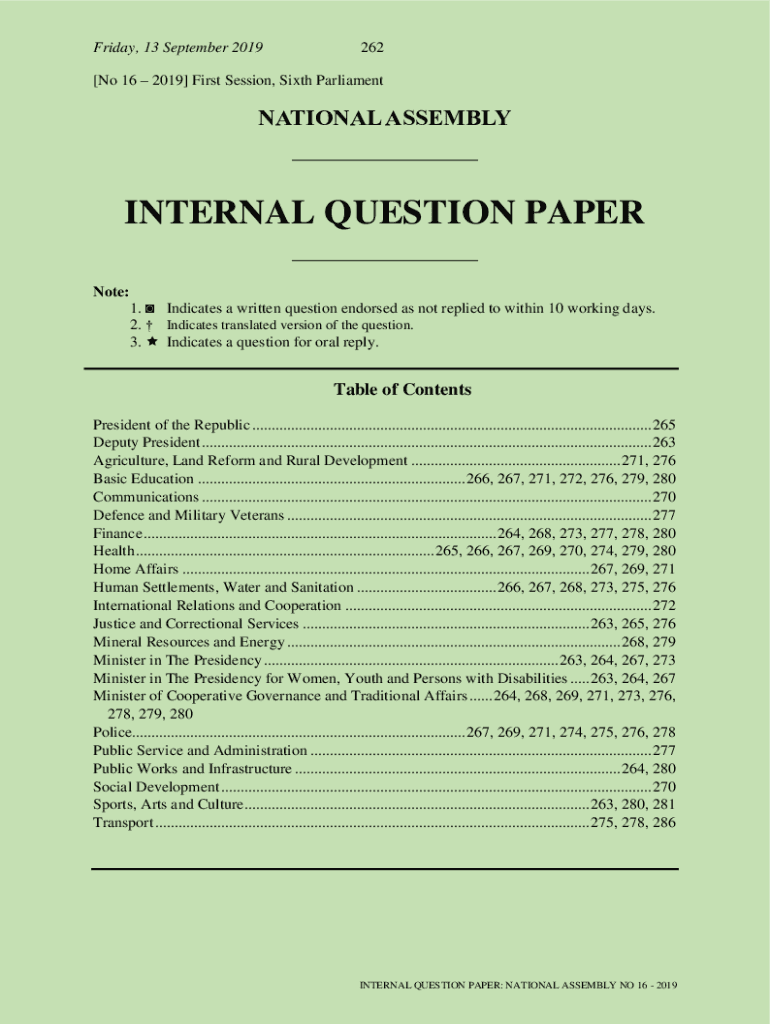 Fillable Online parliament gov Question Vetting: The Process to Ensure ...