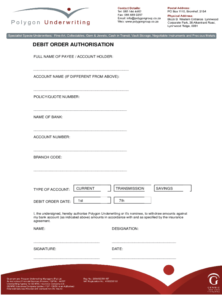 Fillable Online Polygon Underwriting Blank Document Template Fax Email ...