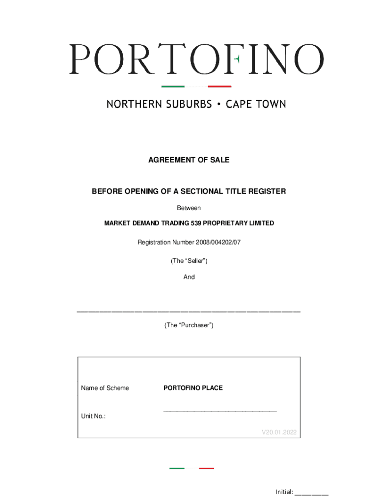 Fillable Online OPENING OF THE SECTIONAL TITLE REGISTER Sample ... Fax ...