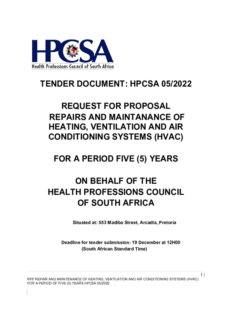 Fillable Online RFP -REPAIRS AND MAINTENANCE OF HEATING, VENTILATION ...