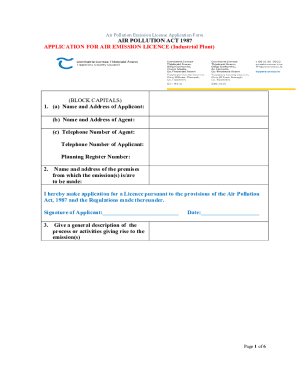 Fillable Online FRM 0104 01 Air Pollution Emission License Application ...