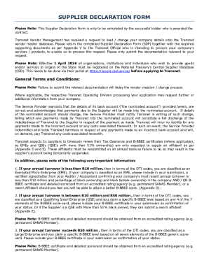 Fillable Online VENDOR'S DECLARATION FORM Fax Email Print - pdfFiller