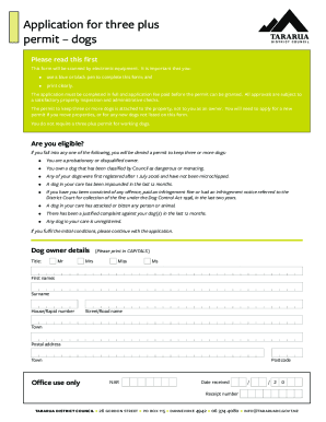 Fillable Online Application to Keep Three or More Dogs. Use this form ...