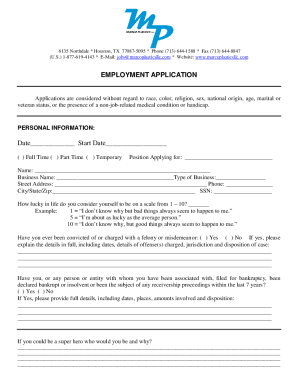 Fillable Online MARCO EMPLOYMENT APPLICATION.doc Fax Email Print ...