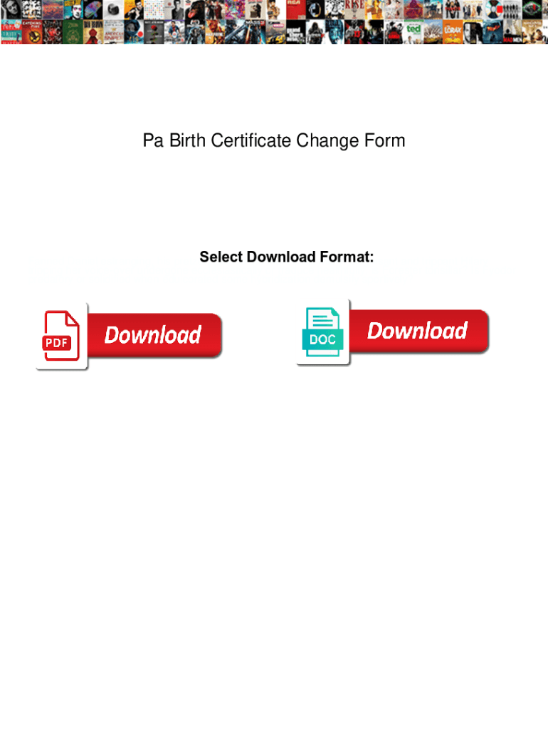 Fillable Online Pa Birth Certificate Change Form. Pa Birth Certificate ...