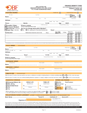 Fillable Online Sample Member Policy - Orange Benefit Fund Fax Email ...