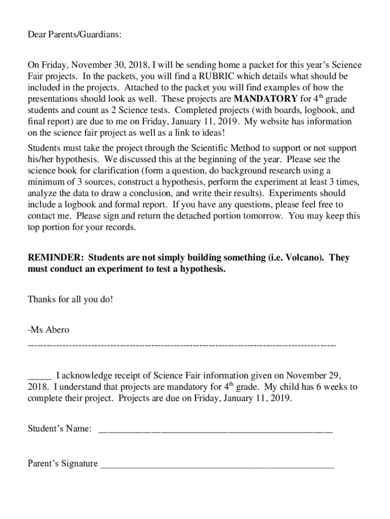Fillable Online Dear Parents: Fax Email Print - pdfFiller