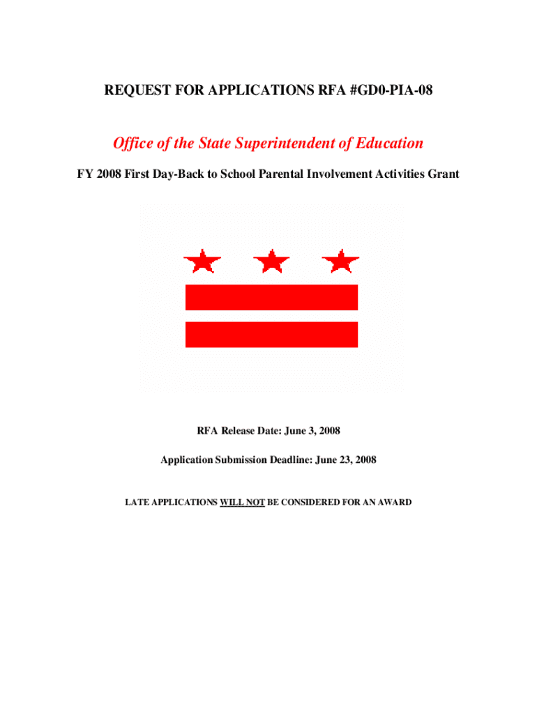 Fillable Online osse dc Open Request for Applications (RFA) & Notice of ...