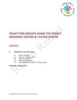 Fillable Online SAMPLE POLICY AND INFORMATION FOR GROUPS USING THE ...