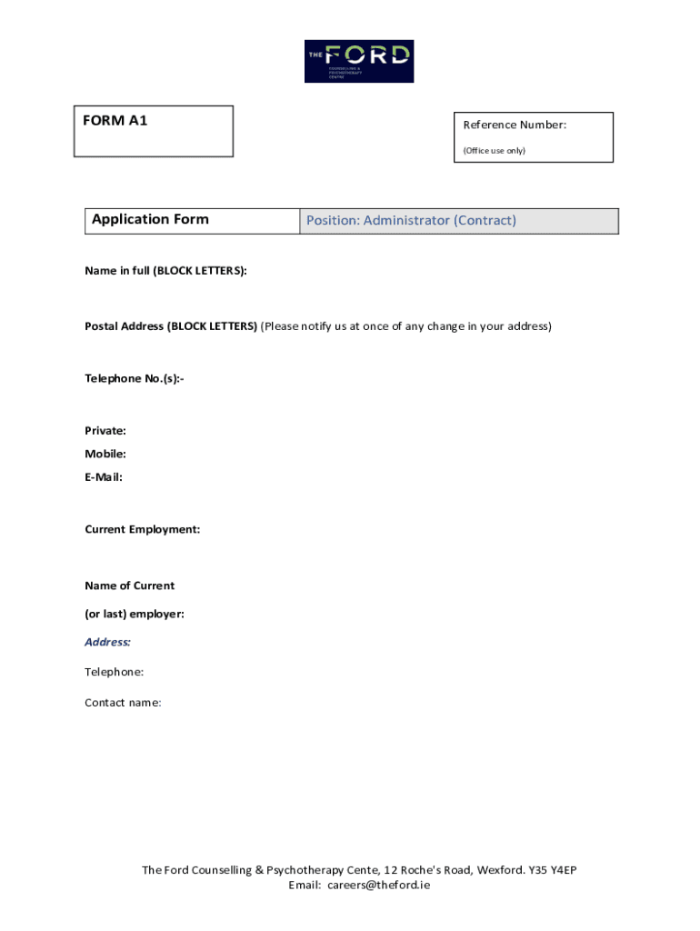 Fillable Online Administrator application form March 22.docx Fax Email Print - pdfFiller