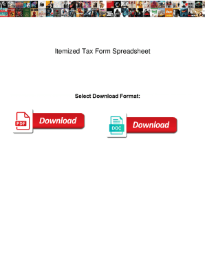 Fillable Online Itemized Tax Form Spreadsheet. Itemized Tax Form ...