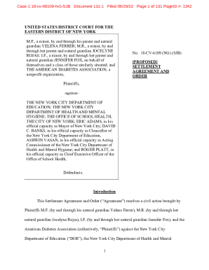 Fillable Online 1 - Settlement Agreement and Exhibits.pdf Fax Email Print - pdfFiller