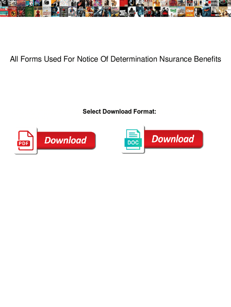 Fillable Online All Forms Used For Notice Of Determination Nsurance ...