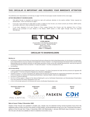 Fillable Online THIS CIRCULAR IS IMPORTANT AND REQUIRES ... - Momentum ...