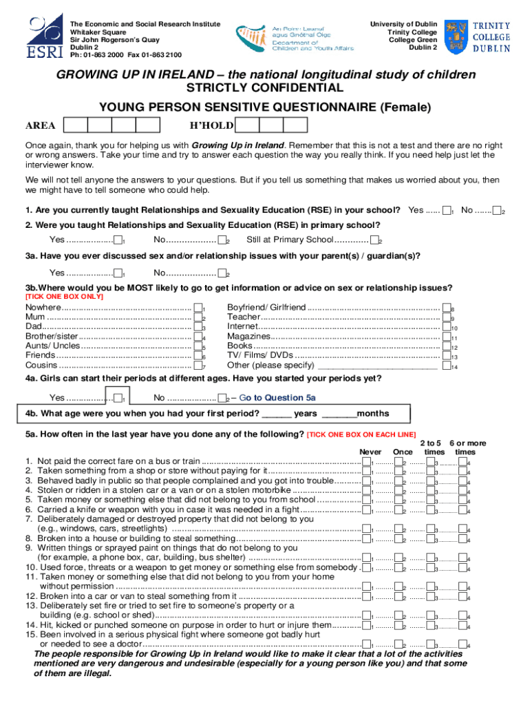 Fillable Online Fillable Online growingup University of Dublin Trinity College ... Fax Email ...